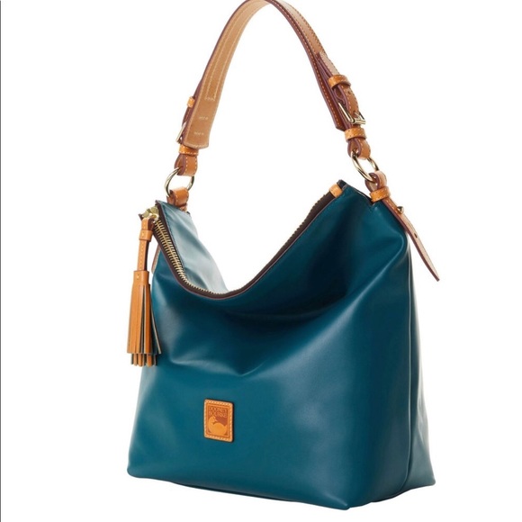 Dooney & Bourke | Bags | Dooney Bourke Blue Leather Hobo Bag Mckenzie ...